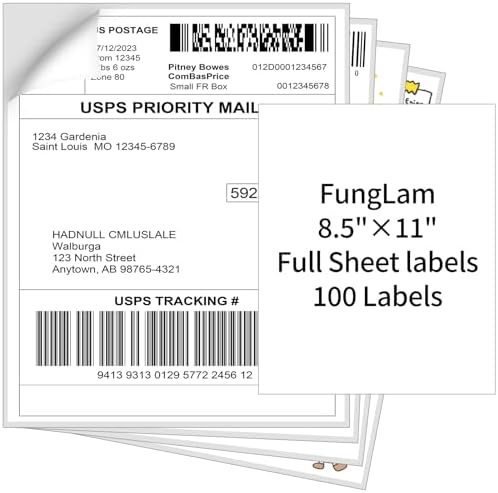 Amazon.com : Full Sheet Sticker Paper, 8.5" x 11" Full Page Labels for ...