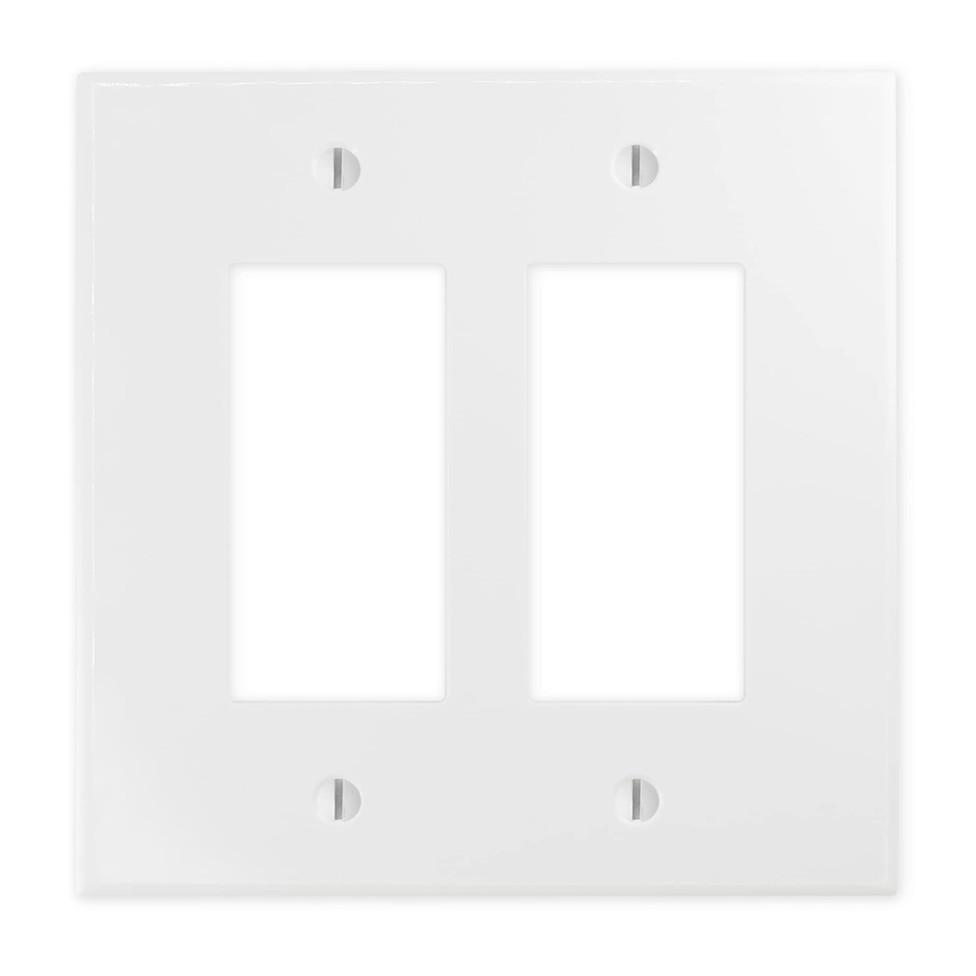 Questech Decor Double Rocker Light Switch Cover, 2-Gang Electrical Wall ...
