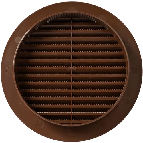 6” Inch / 150 mm Plastic Vent Cover Brown – Round Soffit Vent – Exhaust ...