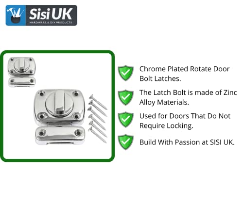 Chrome Door Lock Latches Rotating Bolt Latch Zinc Alloy Gate Latches ...