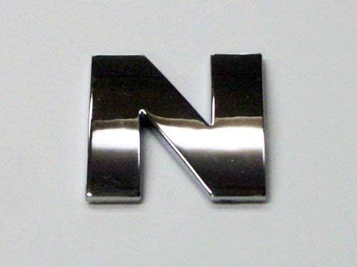 Chrome Look Letter N Car Decal / Badge - Comes with Self Adhesive Back ...