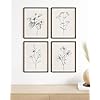 Amazon.com: Haus and Hues Grey Floral Wall Art - Set of 4 Plant Posters ...