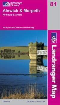Alnwick & Morpeth, Rothbury & Amble OS Landranger Map 81: Ordnance ...