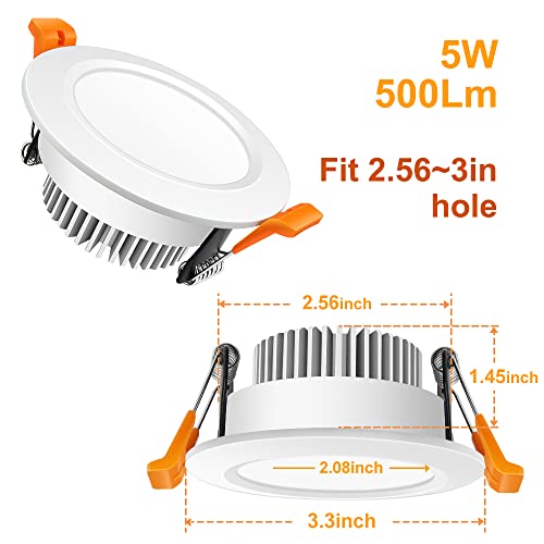 Snapklik.com : 3 Inch LED Recessed Lighting Dimmable Downlight, 5W (40W ...