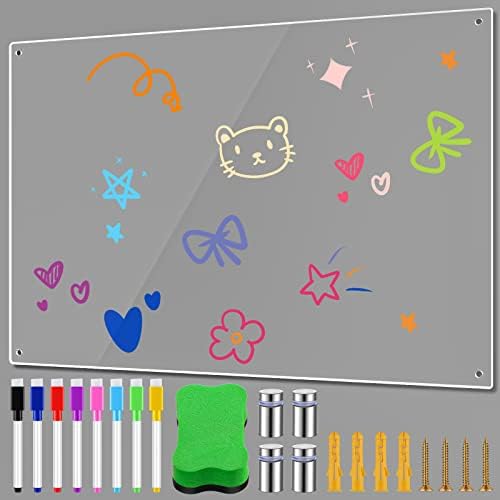 Amazon.com : Acrylic Dry Erase Board Set Including 36 x 24 Inch Non ...