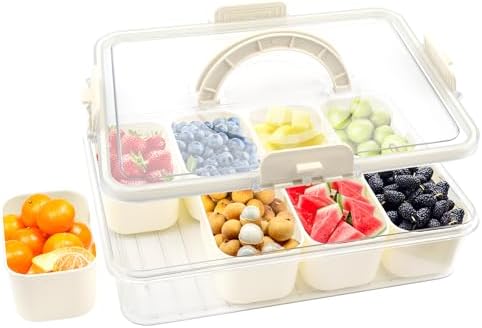 Snack Storage Box, Snack Plate with Compartments, Kitchen Snack Plate ...