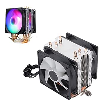 RGB CPU Air Cooler, Computer Cpu Cooling Fans RGB 90mm 3pin 4 Heatpipes ...