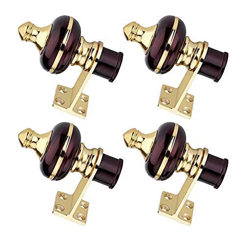 Buy ONLER Curtain Bracket Maroon Color Temple Rod Rail Bracket (Pack of ...