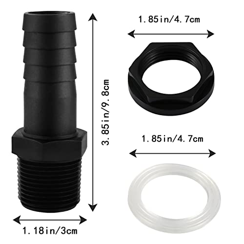 SAVITA 2 Sets PVC Bulkhead Fitting 1 Inch PVC Bulkhead Water Tank ...