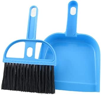 Amazon.co.jp: Dustpan Set Mini Whisker Broom Dust Pen Black Blue : Toys ...