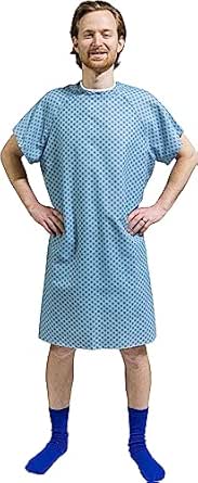 4PK - Men's Deluxe Value Patient Hospital Gown Robe, Soft & Comfortable ...