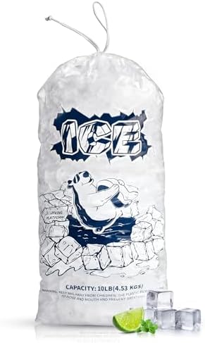 Amazon.com: 8LB Clear Plastic Ice Bags - 100 Bags per case - 10"x22 ...