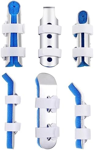 6 Pieces Metal Finger Splint, Aluminum Finger Support Brace with Soft ...