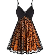 FEAPHY Women's Vintage Chiffon Sun Moon Star Sleeveless A-Line High Low ...