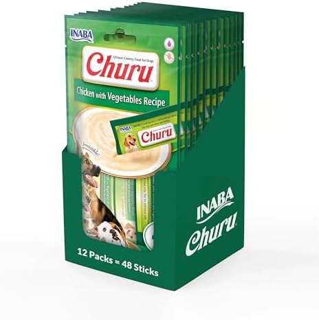 Churu Sticks by INABA Dog Treat - Chicken & Vegetables Flavour 12 Pack ...
