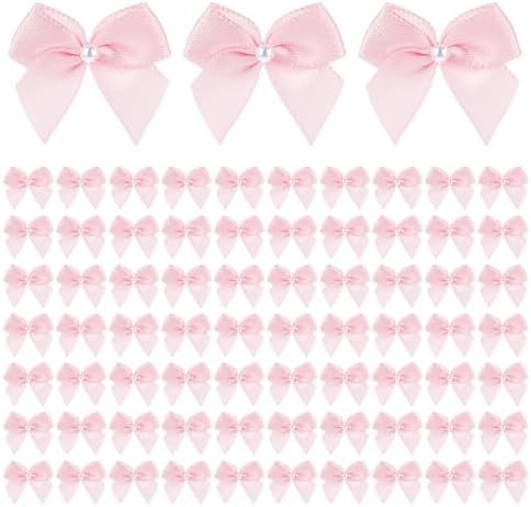 Amazon.com: EupHHonycs 60 PCS Mini Classic Pink Satin Ribbon Bows, 1 ...