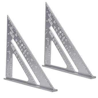 Amazon.co.jp: ANKROYU 2 Pcs Triangle, Aluminum Alloy Ruler, 7 Inch ...