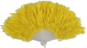 Amazon.com: Feather Fan Flapper Folding Hand Fans Feather Fan Handheld ...