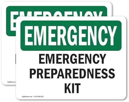 Amazon.com: (2 Pack) Preparedness Kit OSHA Emergency Sign 10 Inch X 7 ...