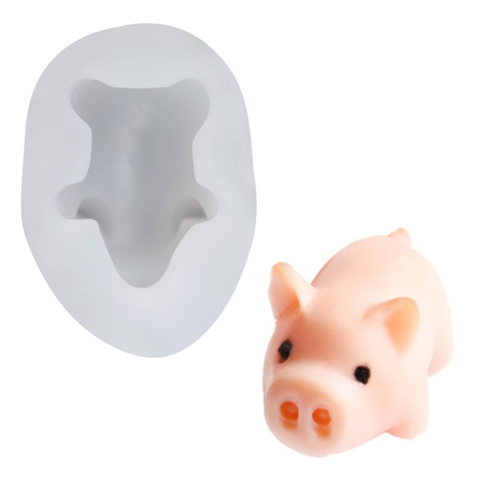 Amazon.com: Small Cute Pig Candle Silicone Mold Fondant Chocolate Candy ...