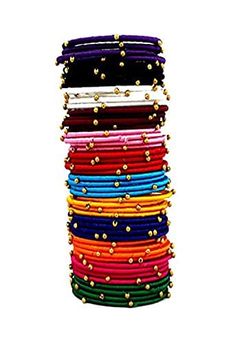 Buy Banglesvilla Silk Thread Bangle Set for Women Multicolour (Set of ...