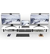 Amazon.com: WEGASTU 43.7" Extra Long Dual Monitor Stand Riser, Wood ...