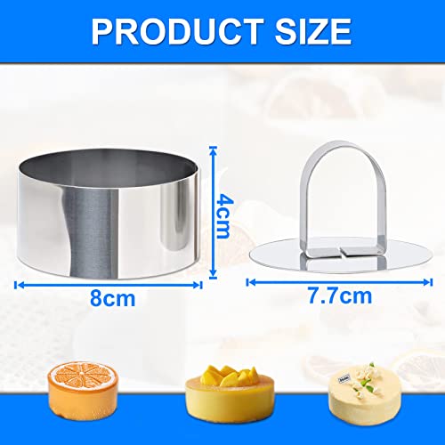 Snapklik.com : Set Of 8 - Round Cake Ring Cake Molds, Stainless Steel ...