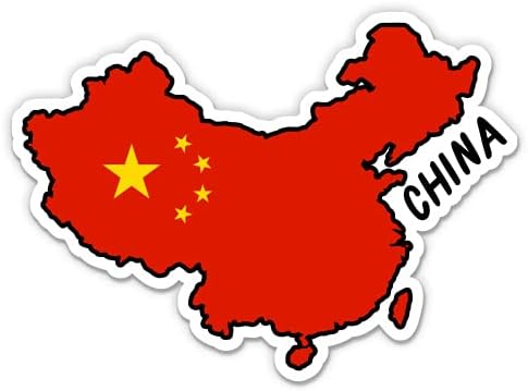 Amazon.com - Squiddy China Map with Flag - Vinyl Sticker Decal for ...