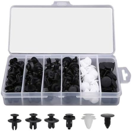 JatilEr 100 Pcs Car Body Trim Clips, Plastic Rivet Fasteners Universal ...