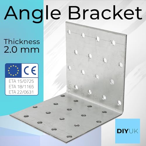 SS8 Angle Brackets 80x80x60mm (4pcs) Corner Bracket Metal L Plate Heavy ...