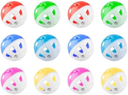 Tabanzhe Cat Bell Ball-12PCS Plastic Cat Ball with Bell Jingle Kitten ...