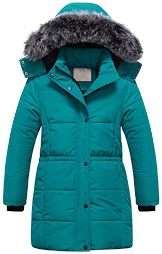 Snapklik.com : Girls Long Heavyweight Winter Coat Hooded Down Jacket ...