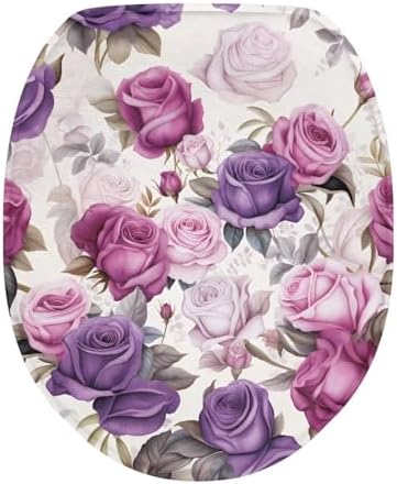 Amazon.com: CREAMIC Purple Rose Toilet Lid Cover Toilet Seat Covers for ...