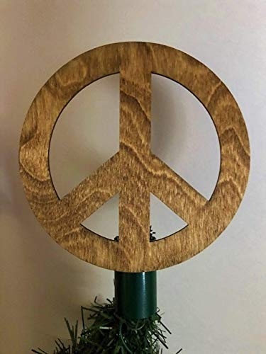 Amazon.com: Peace Sign Christmas Tree Topper, Brown or White : Home ...