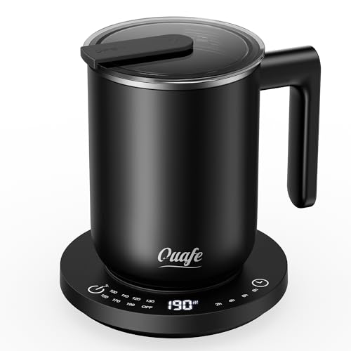 Quafe Coffee Mug Warmer & Mug Set, Heated Coffee Warmer for Desk Auto ...