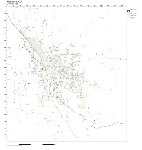 ZIP Code Wall Map of Montrose, CO ZIP Code Map Laminated: Amazon.com ...