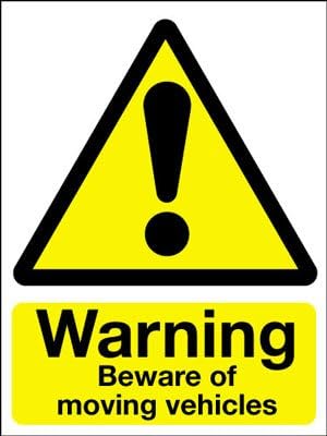 Road Traffic Sign - Warning Beware Of Moving Vehicles : Amazon.co.uk ...
