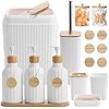 Amazon.com: Bathroom Accessories Set White Bathroom Set with Trash Can ...