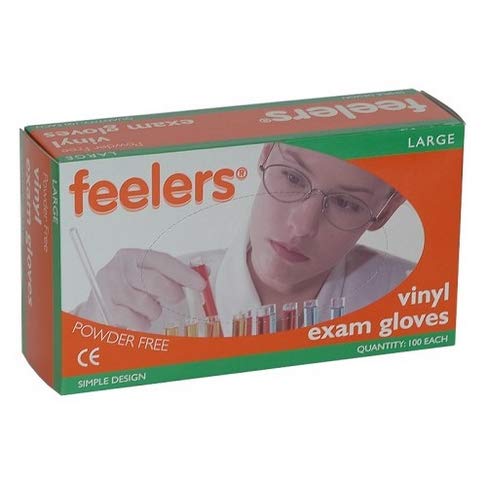 Feelers Powder Free Vinyl AQL 4.0 Exam Gloves - Medium - Pack of 100 ...