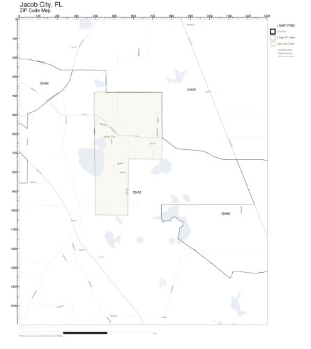 ZIP Code Wall Map of Jacob City, FL ZIP Code Map Not Laminated: Amazon ...