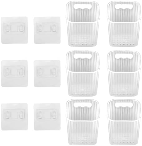 6pcs Wall Mount Organizer Bins, Acrylic Adhesive Cabinet Door Storage ...