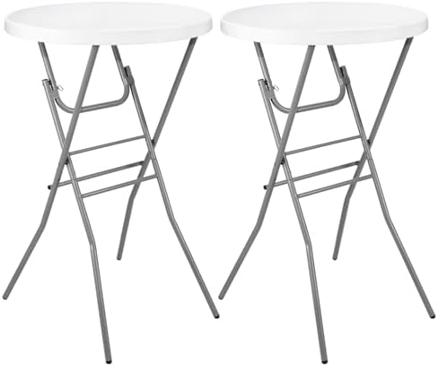 Amazon.com: VINGLI 32 inch Round Folding Table Durable HDPE Material ...