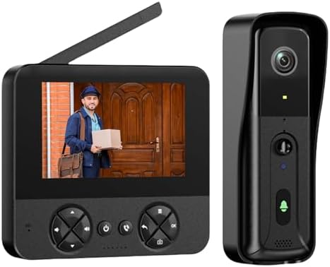 Kabellose Türklingel Kamera mit Monitor,Türklingel-Videokamera 4,3 Zoll ...