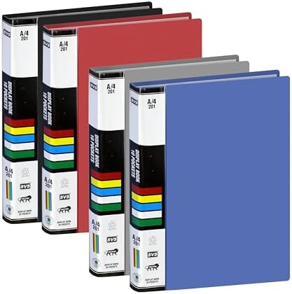 TULMAN 4 Pack 10 Pockets Bound A4 Size Presentation Display Book ...