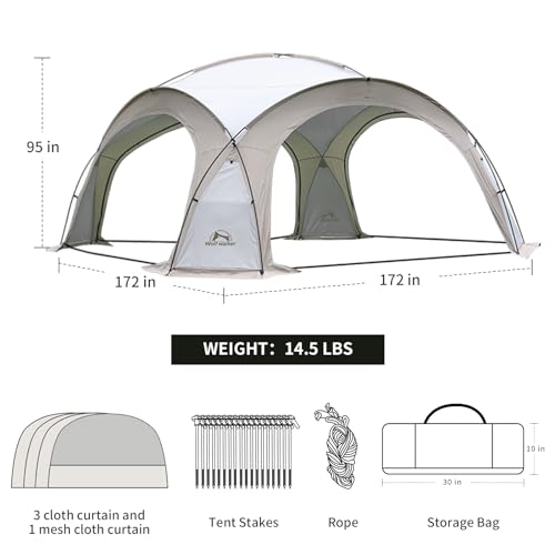 Wolf Walker 5-8 Person Camping Tent Canopy Waterproof Sun Shelter UV ...