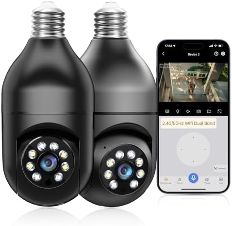 Amazon.com : Light Bulb Security Camera,5G& 2.4GHz Security Cameras ...