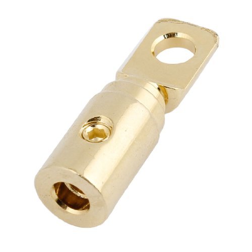 8GA Gold Tone Metal 8mm Screw Dia Battery Terminals for Car Auto ...