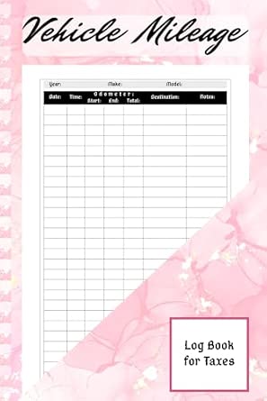Amazon.com: Vehicle Mileage log book for taxes: Automotive Mileage ...