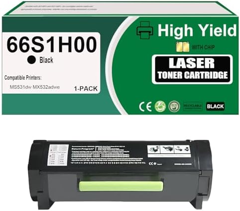 Amazon.com: 66S1000 Black Toner Cartridge (2-Pack) Replacement for ...
