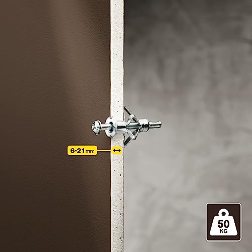 Rapid Hollow Wall Anchors, Pack of 40 Heavy Duty Metal Plasterboard ...